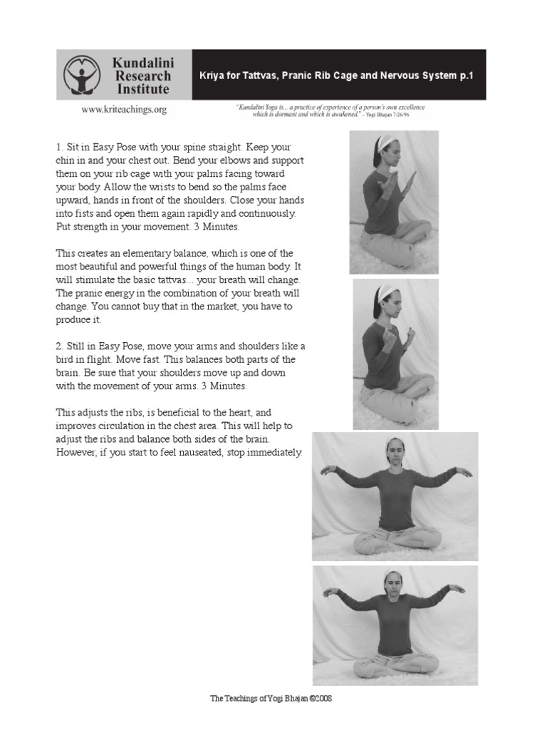 Kriya For Tattvas, Pranic Rib Cage and Nervous System | PDF