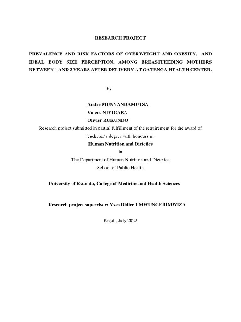 Research Project Report | PDF | Obesity | Body Mass Index