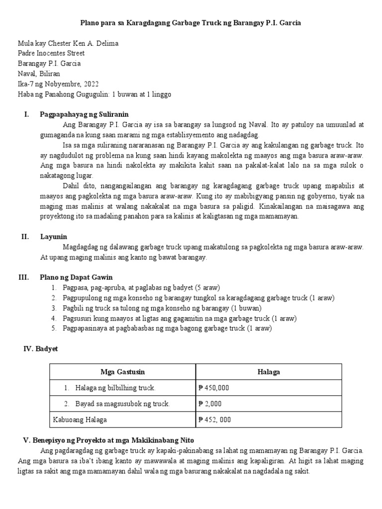 Panukalang Proyekto | PDF