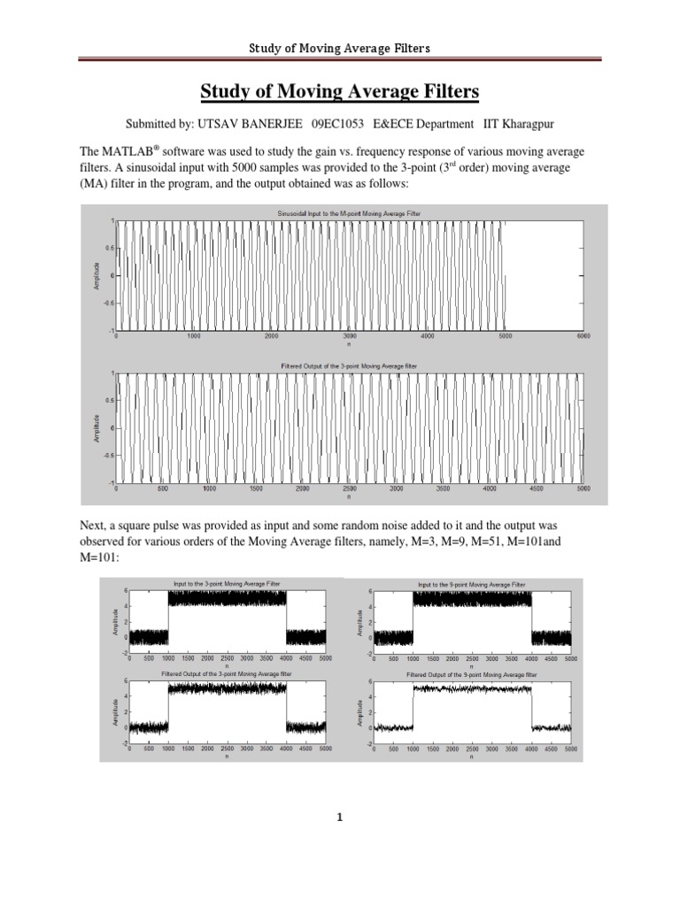 Study of Moving Average Filters | PDF | Electronic Filter | Filter ...