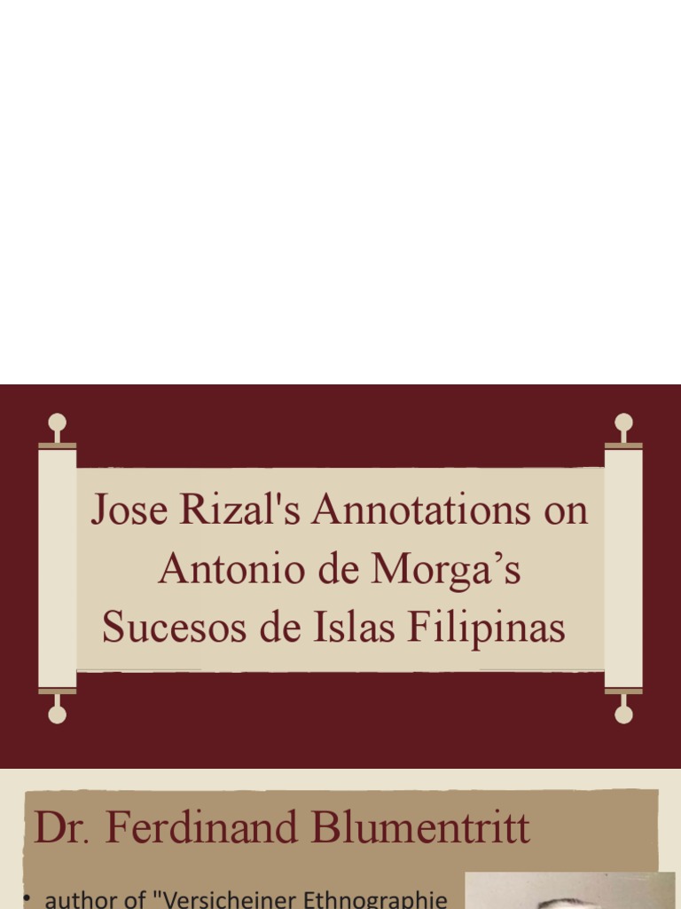 Jose Rizals Annotations On Antonio de Morga Sucesos de Islas Filipinas ...
