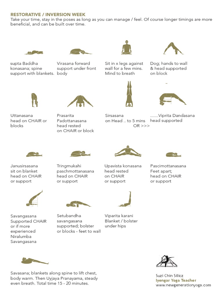 Restorative Inversion Week Suzi Chin Iyengar Yoga | PDF