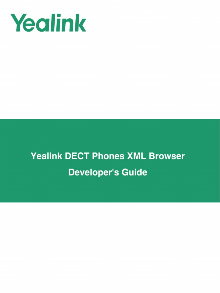 Yealink+DECT+Phones+XML+Browser+Developer's+Guide+V1 5 | PDF | Xml ...