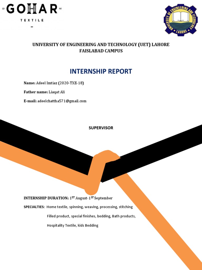 Gohar Textile Mill (GTM) Internship Report | PDF | Textiles | Dyeing