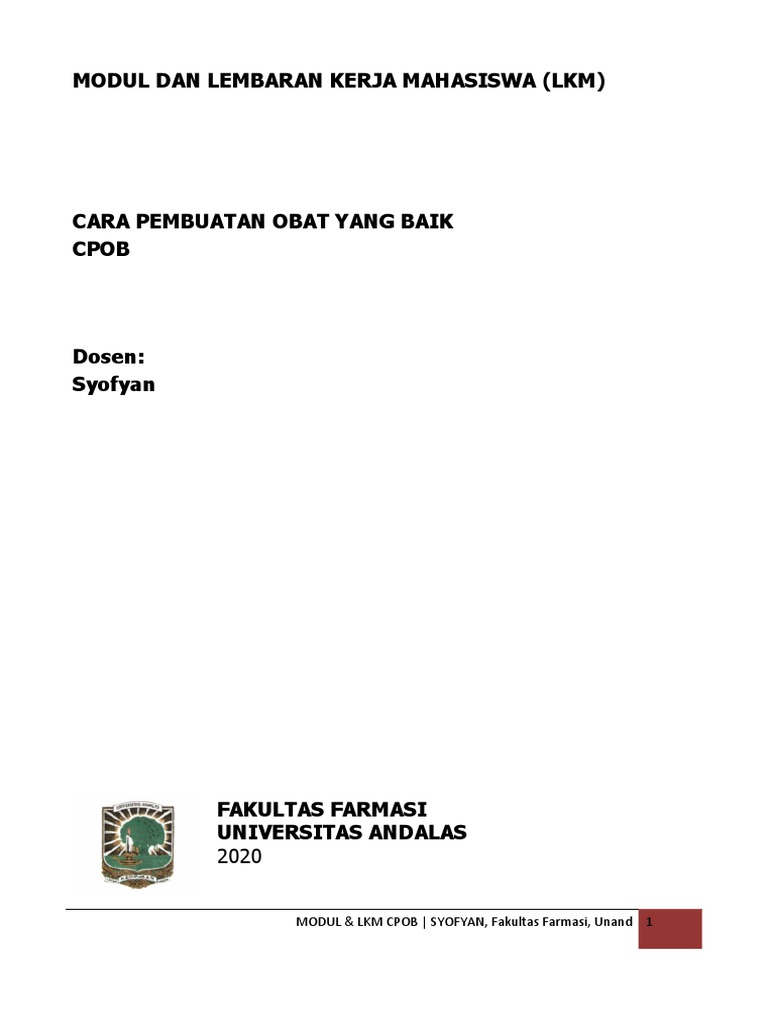 Modul Kuliah Cpob | PDF