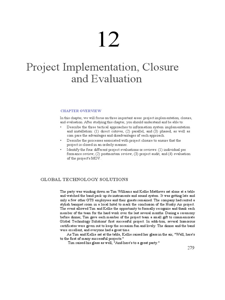 Chapter 12 Project Implementation Closure And Evaluation Download Free Pdf Audit Evaluation