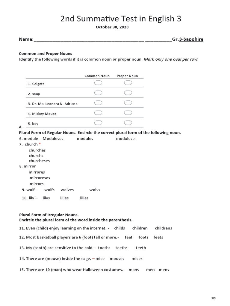 2nd Summative Test in English-Q1 | PDF | Linguistics | Cognitive Science