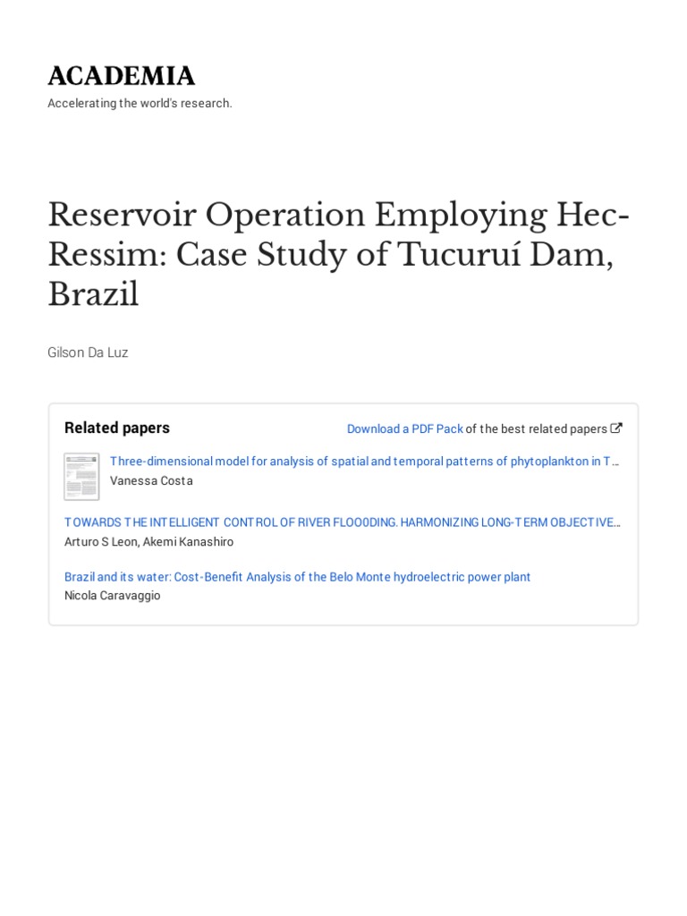 Reservoir Operation Employing Hec Ressim20160707 32264 Se0n9d With ...