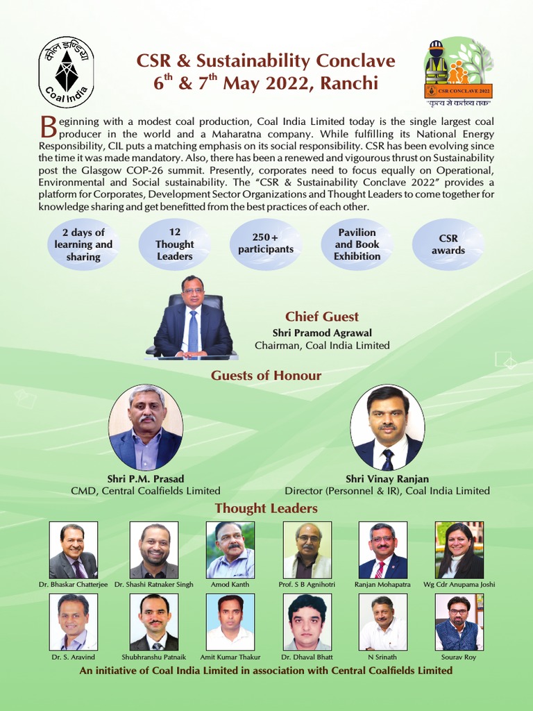 CSR Conclave Flyer | PDF | Corporate Social Responsibility | Economies
