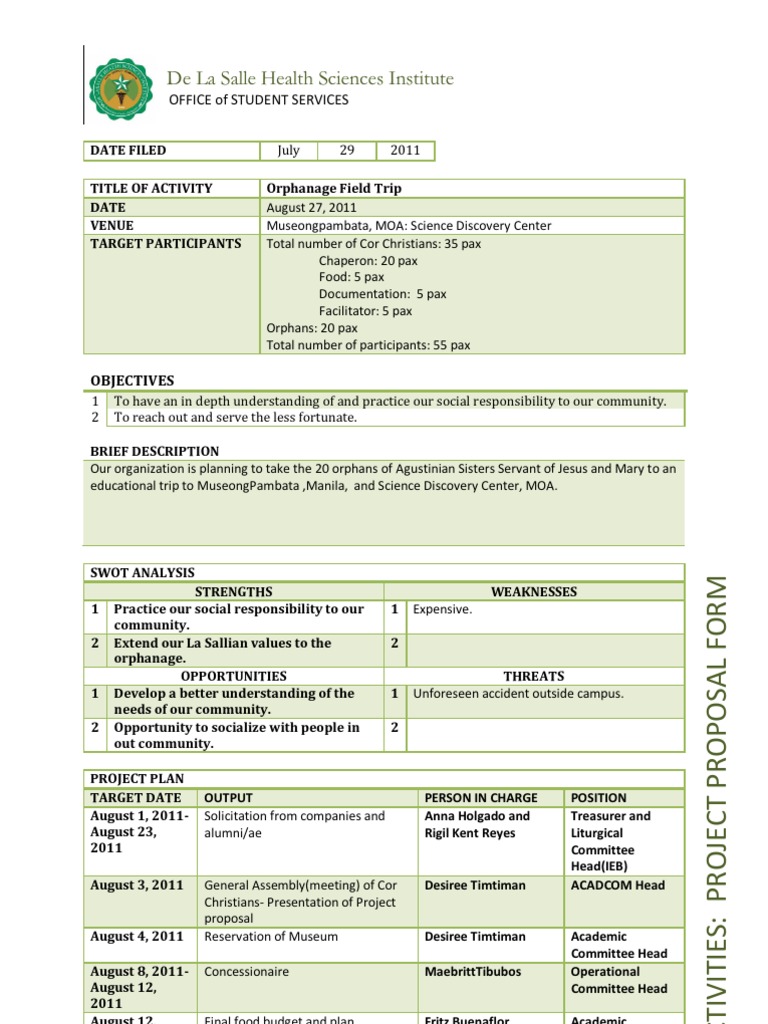 Orphanage Project Proposal | PDF