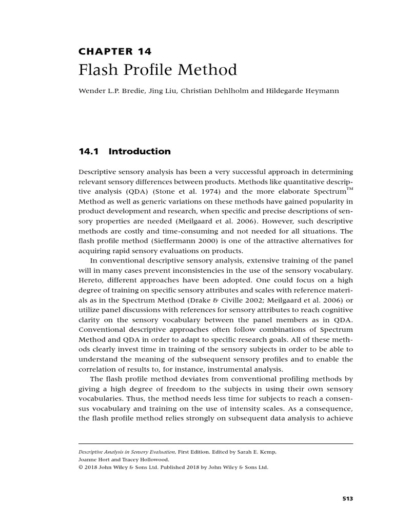 Chapter 14 Flash Profile Method | PDF | Perception | Spearman's Rank ...