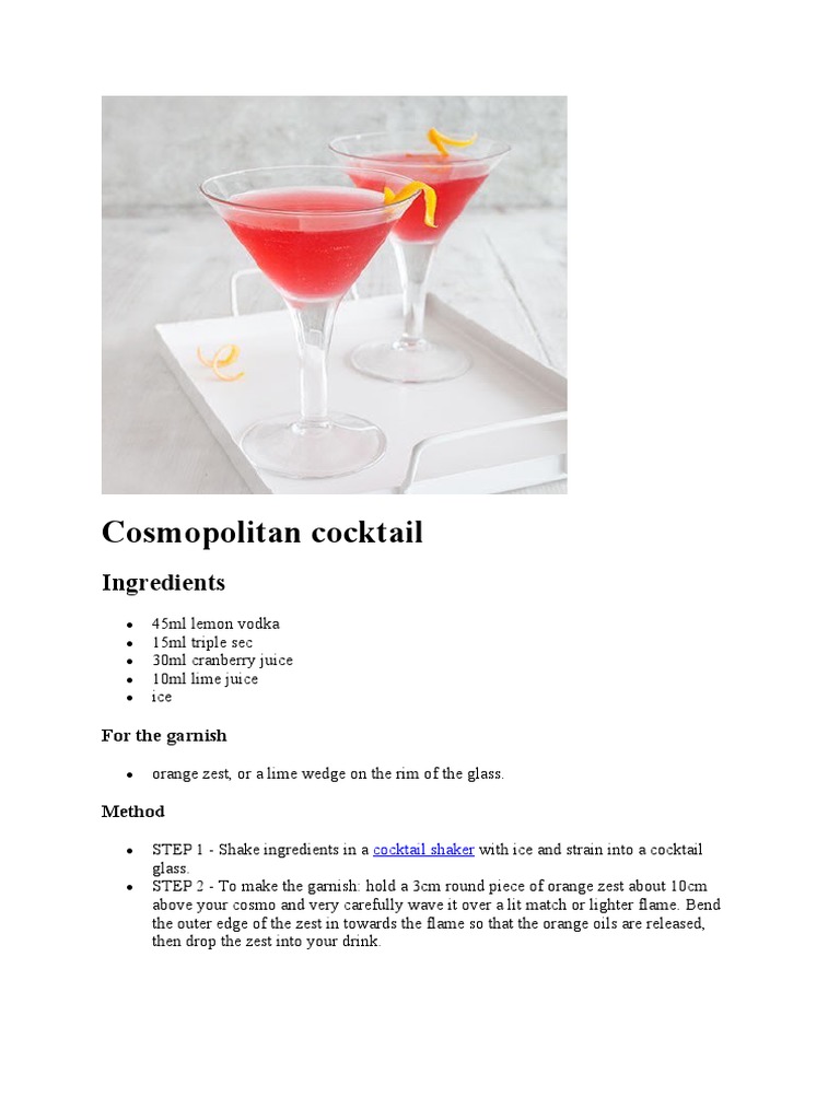 Cocktails | PDF | Martini (Cocktail) | Drink