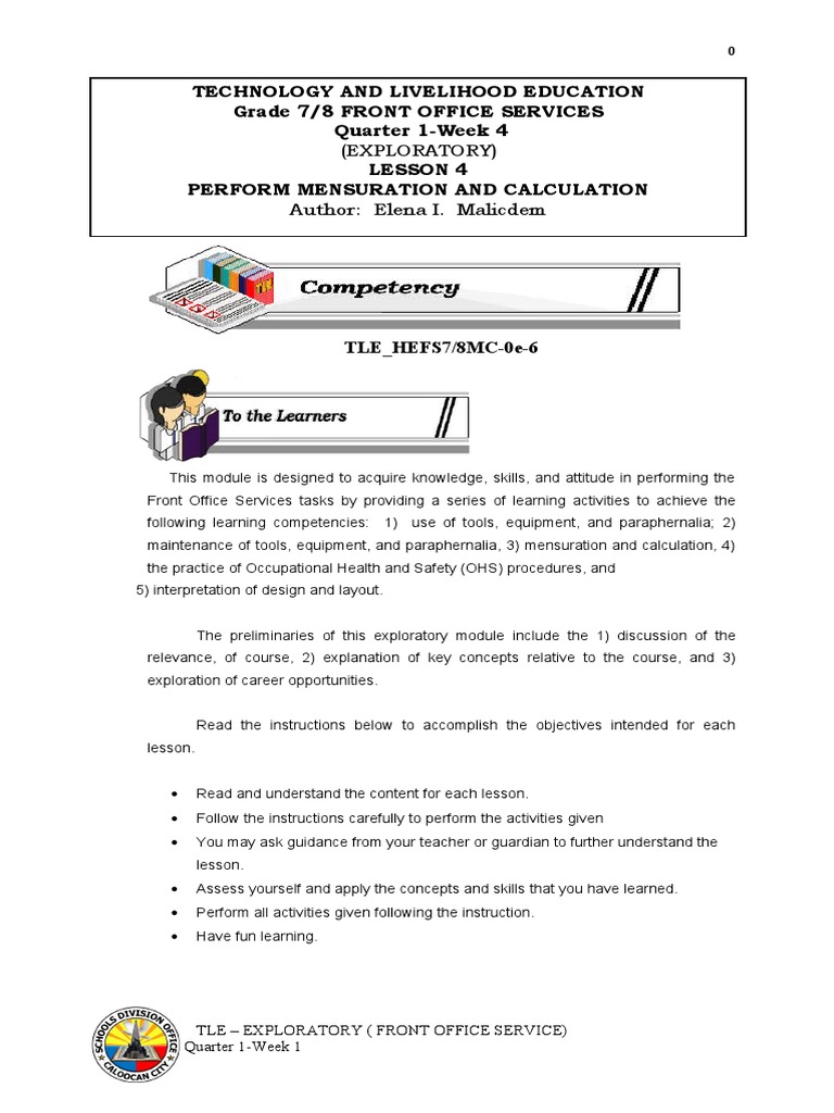 7 8 TLE Front Office Services WEEK 4 | PDF | Finance & Money Management