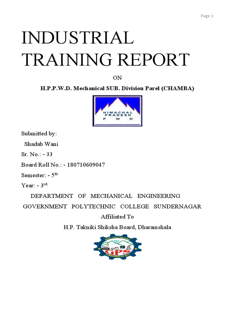 Industrial Training | PDF | Manufactured Goods | Mechanical Engineering