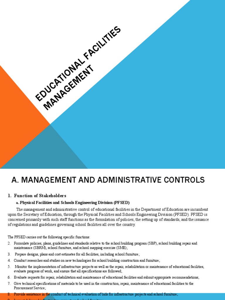Educational Facilities Management Guide | PDF | Inventory | Schools