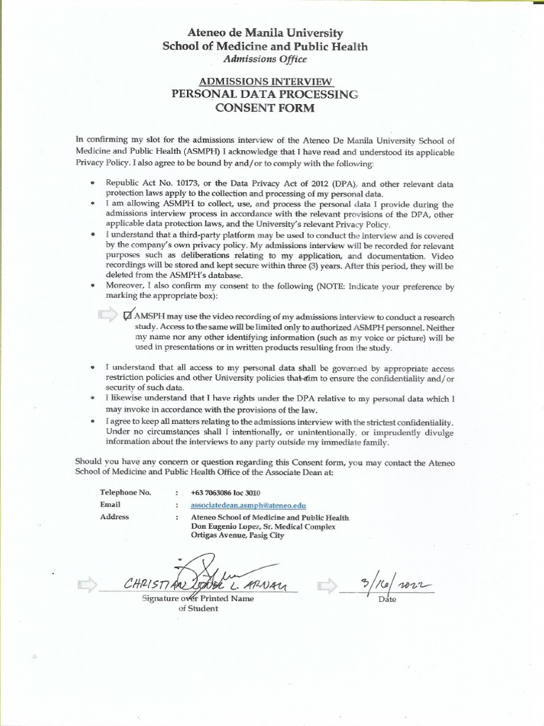 Signed Consent Form | PDF