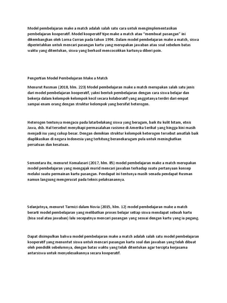 Metode Make A Macth | PDF | Karier & Perkembangan | Sains & Matematika