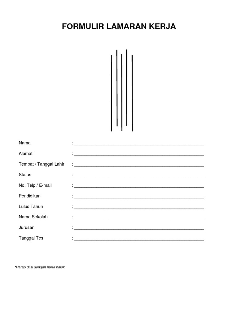Form Lamaran Kerja Non Staf | PDF