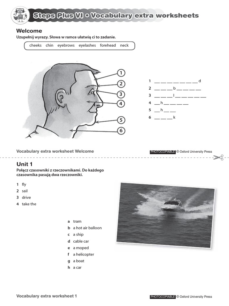 Steps Plus Dla Klasy VI Vocabulary Extra Worksheets | PDF