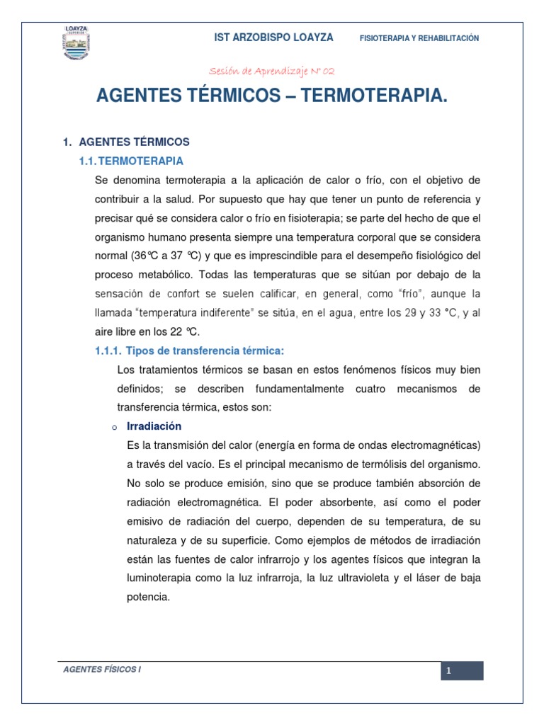 Termoterapia: Agentes Térmicos en Fisioterapia | PDF