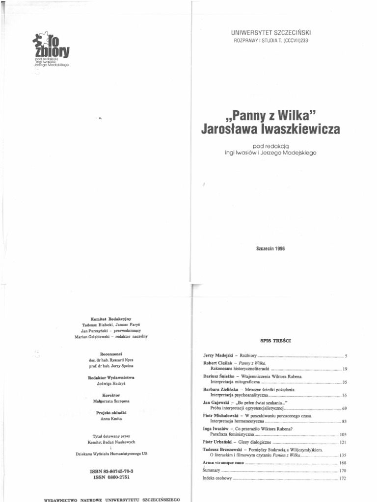 Panny Z Wilka Interpretacje | PDF