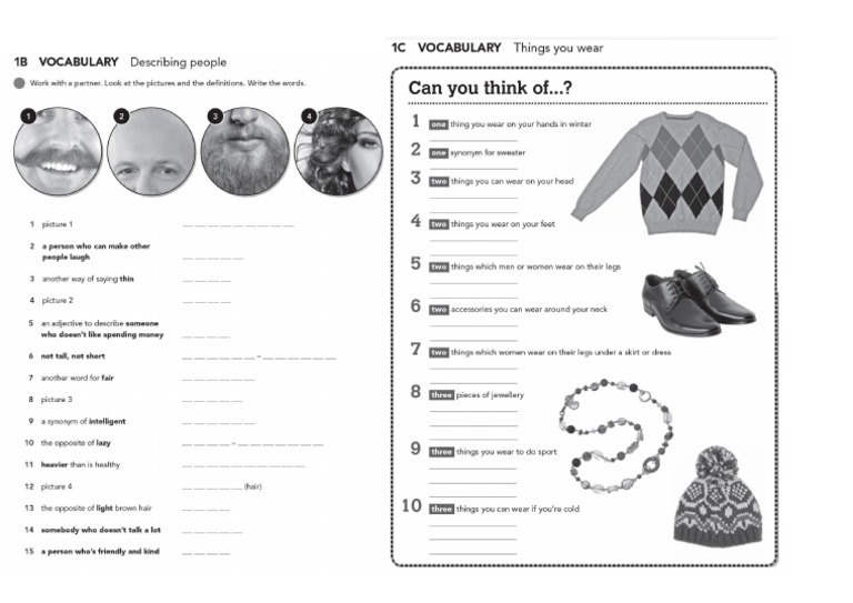 UNIT 1 Appearance and Character TB | PDF