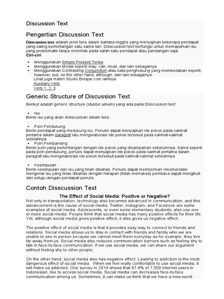 Discussion Text-EXERCISES | PDF