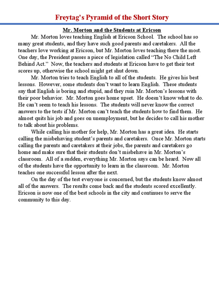 Worksheet Freytag's Pyramid of The Short Story | PDF