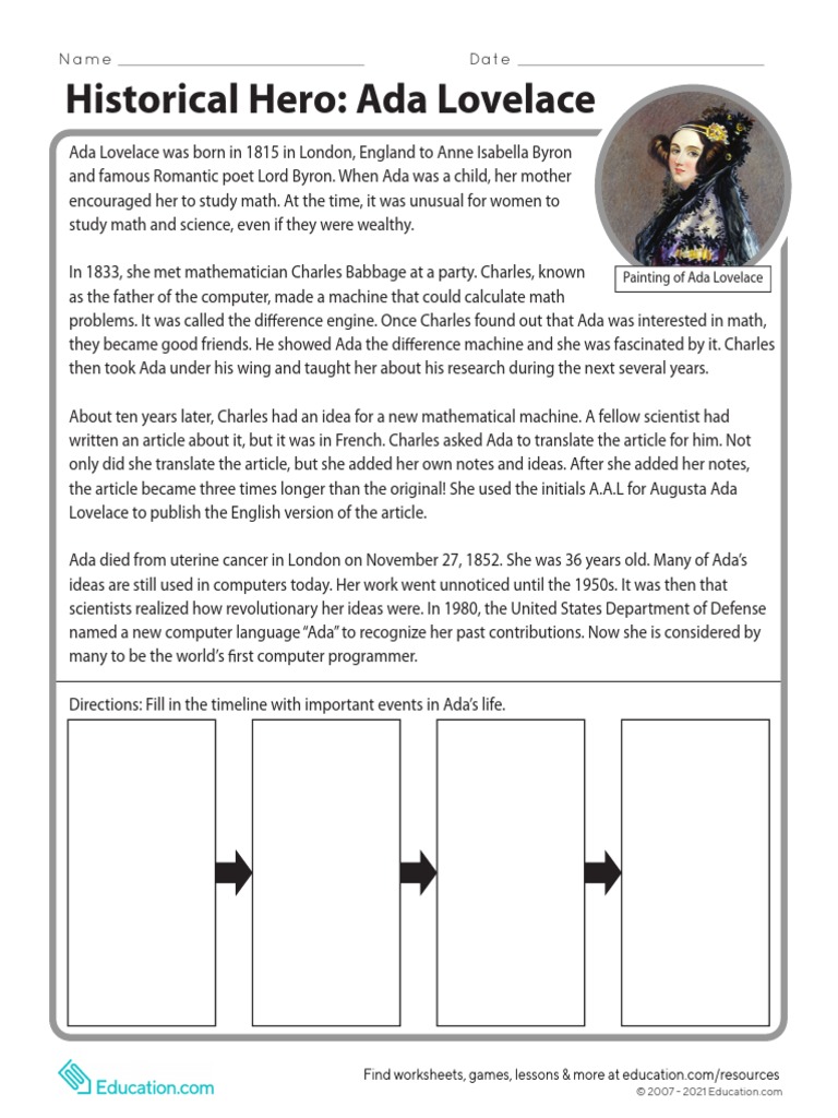Ada Lovelace Biography | PDF | Science | Computing
