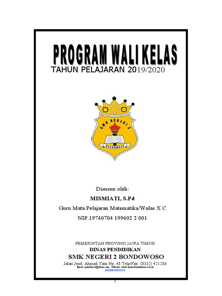 Program Wali Kelas SMKN 2 Bondowoso | PDF
