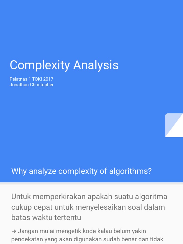 Analisis Kompleksitas Algoritma | PDF | Metode & Bahan Ajar
