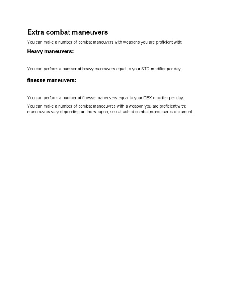 Extra Combat Maneuvers | PDF | Law | History