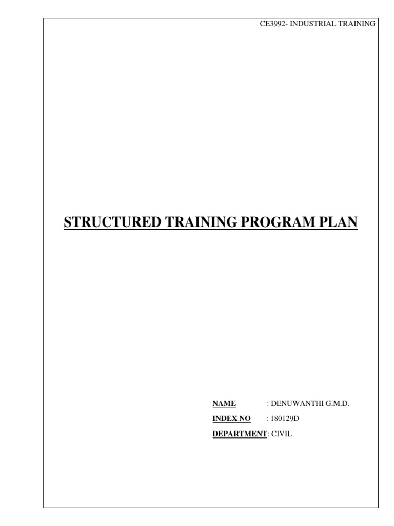 180129D - Structured Training Program Plan | PDF
