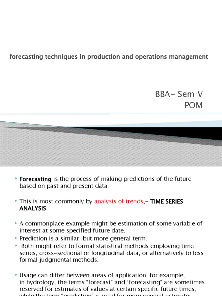 Forecasting in OPM | PDF | Forecasting | Time Series
