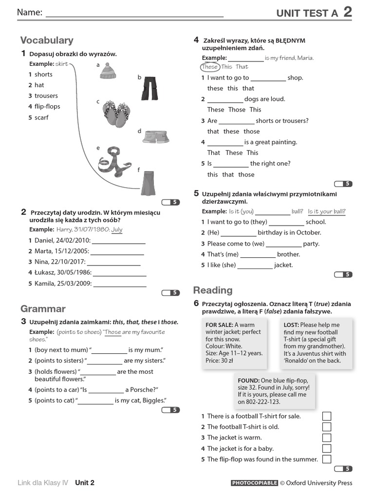 Link L4 U2 Unit TestA | PDF