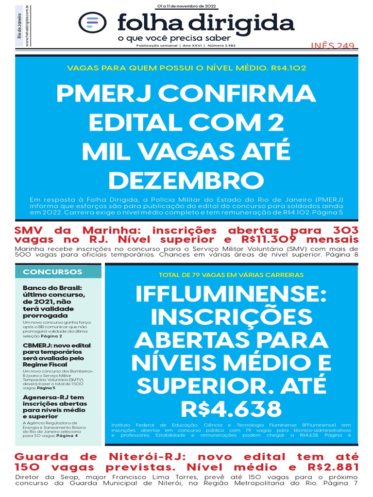 Folha Dirigida 0111 A 111122 | PDF | Polícia | Brasil