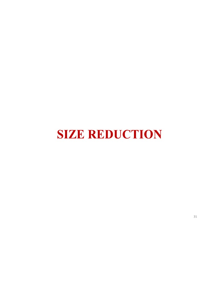 Size Reduction | PDF