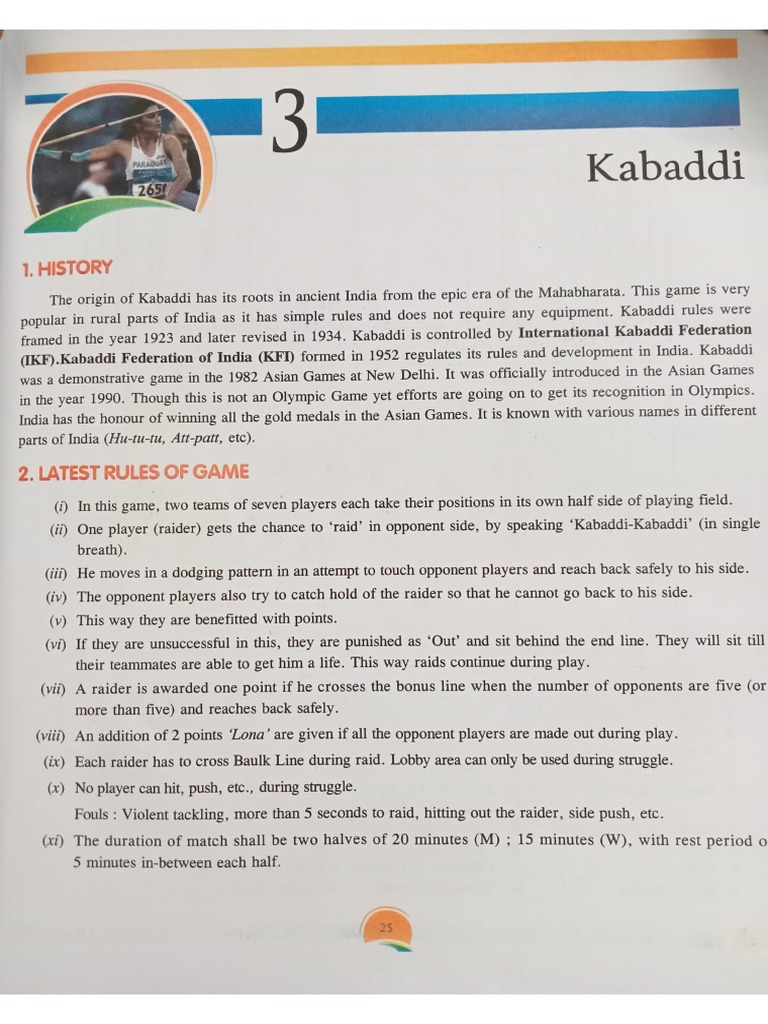 Kabaddi Class 12-1 | PDF