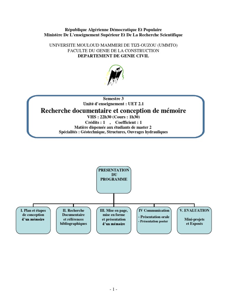 COURS Recherche Documentaire Et Conception de Mémoire | PDF