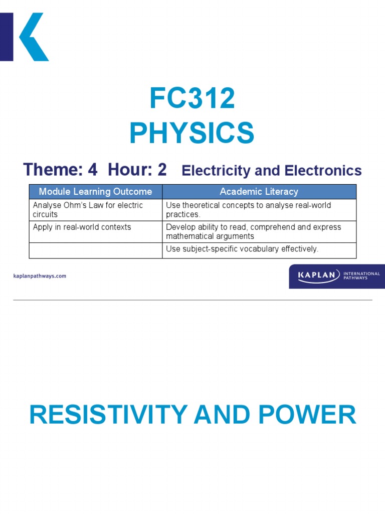 2.1.B - Electricity and Electronics New | PDF | Electrical Resistance And Conductance ...