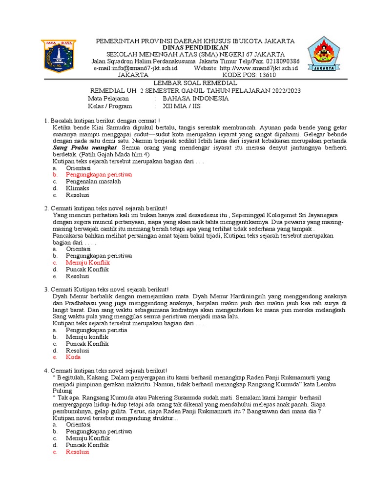 Remedial UH 2 BAHASA INDONESIA XII-2 | PDF | Sejarah | Dewasa Muda