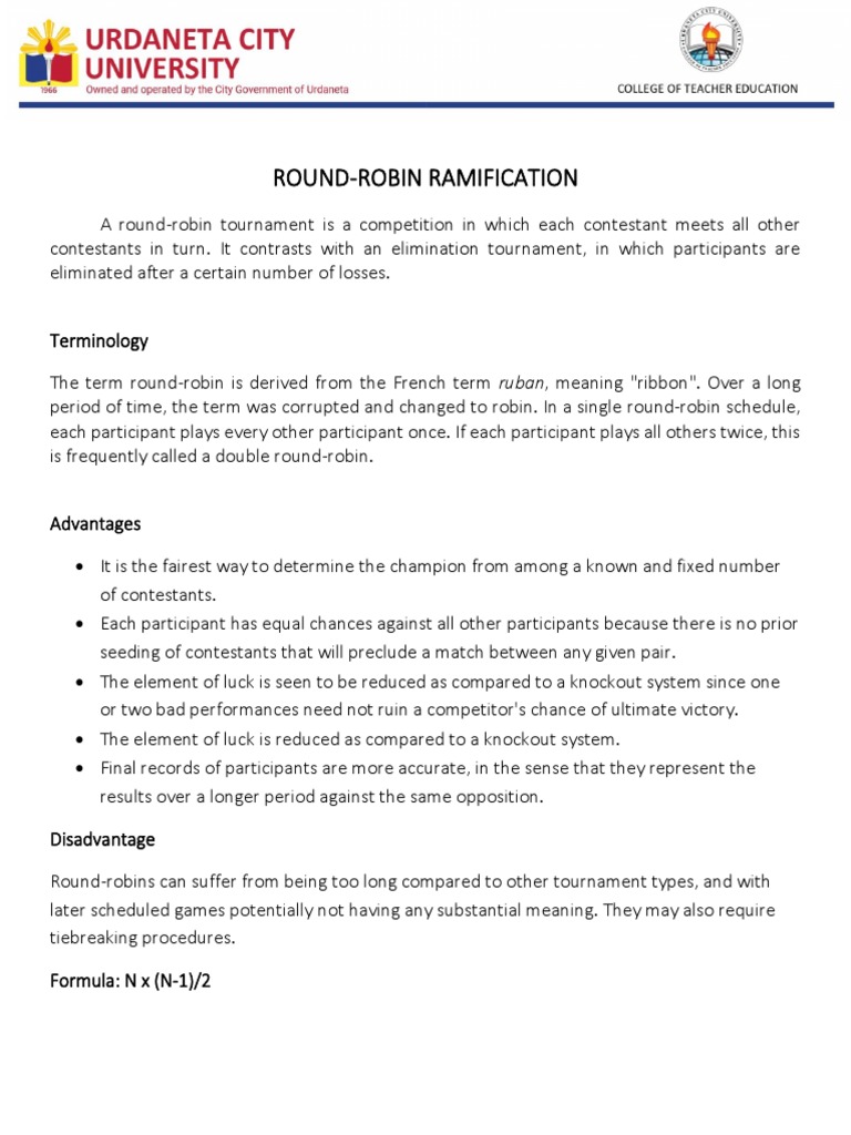 Round-Robin Tournament Overview | PDF | Tournament | Competition