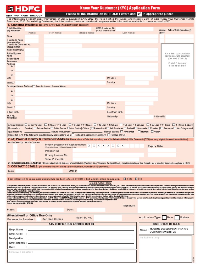 Know Your Customer Form | PDF | Identity Document | Government