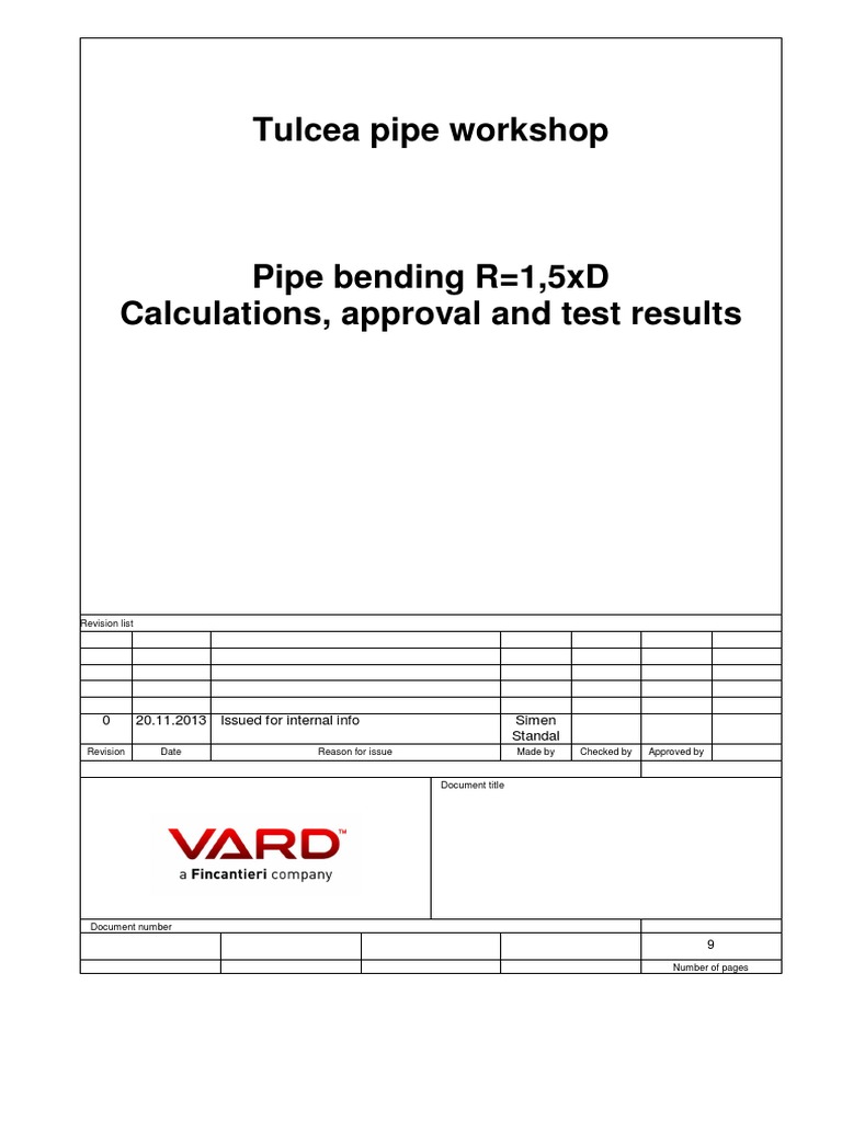 Tulcea Pipe Bending 1,5xD | PDF