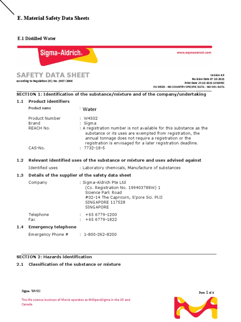 Material Safety Data Sheets For EXPT1 | PDF | Dangerous Goods | Toxicity
