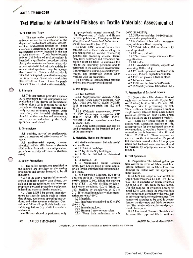 Aatcc 100-2019 | PDF