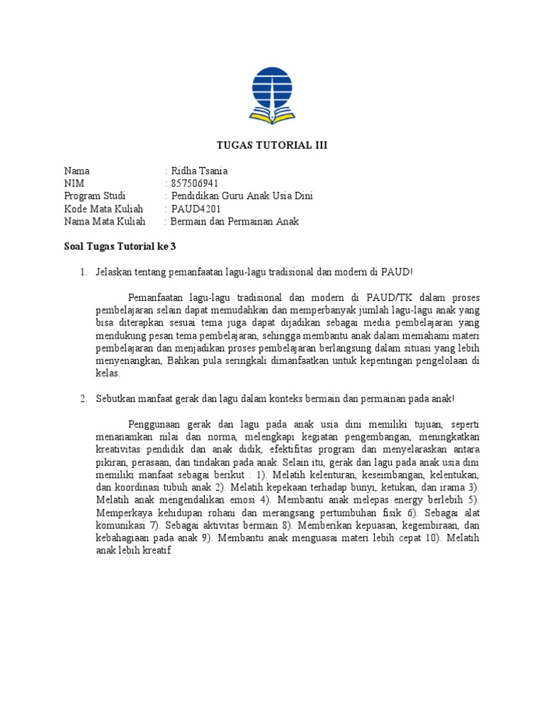 Tugas Tutorial Iii | PDF