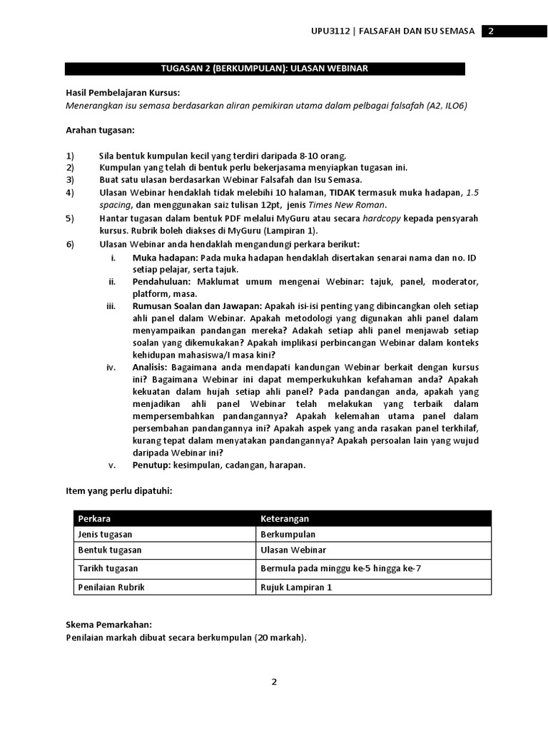 Tugasan 2 - Ulasan Webinar | PDF