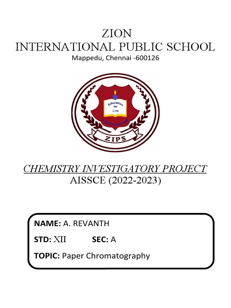Chemistry Project | PDF