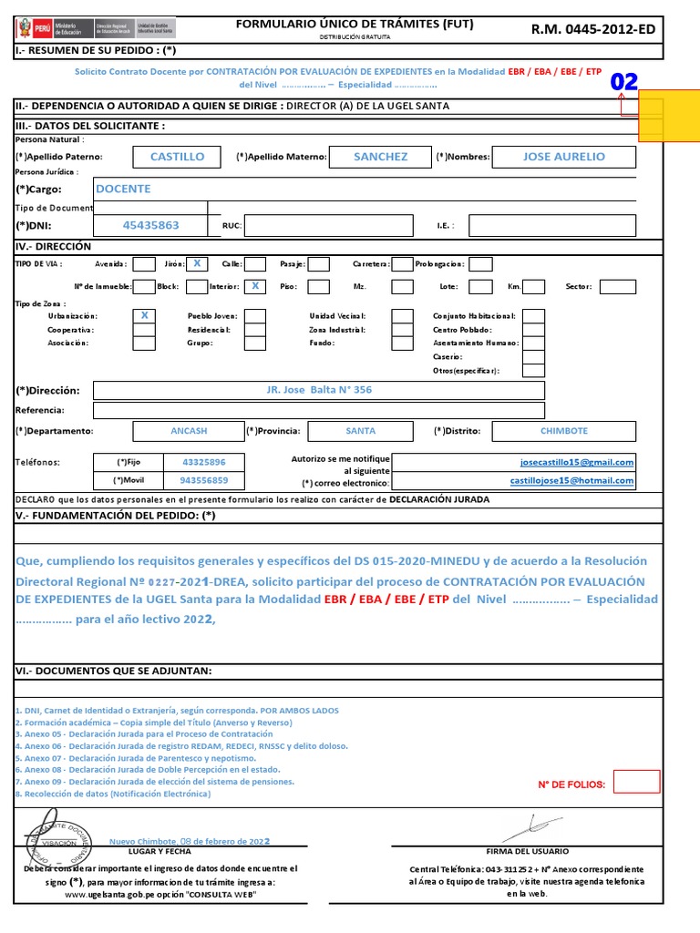 FUT - Evaluacion | PDF